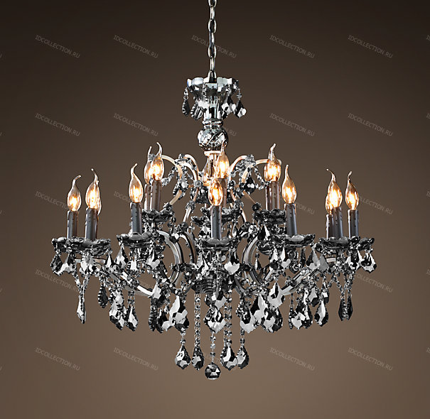 Люстра 19TH C. ROCOCO IRON & SMOKE CRYSTAL ROUND 68060230 Restoration ...